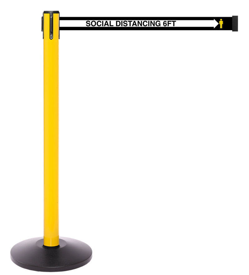 Social Distance Safety Yellow Stanchion Barrier 13' Belt – The Crowd ...