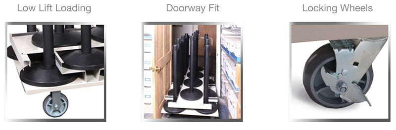 Vertical Cart For Barriers Stanchions – The Crowd Controller